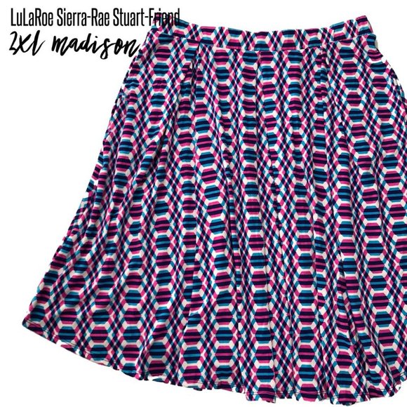 LuLaRoe | Skirts | Lularoe Geometric Print Madison Skirt W Pockets ...